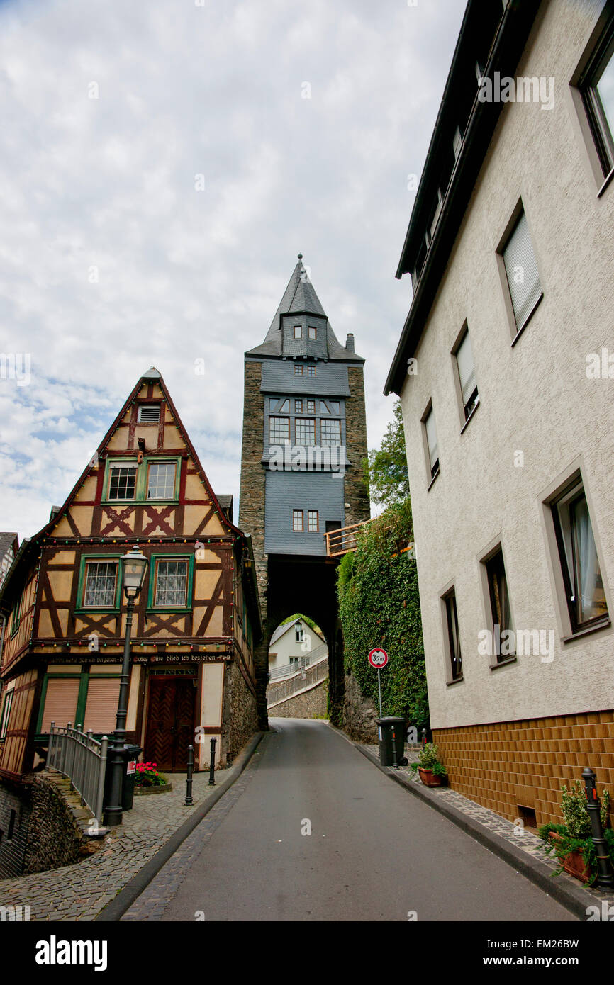 Old Town Gate; Bacharach Rhineland-Palatinate Germany Stock Photo - Alamy