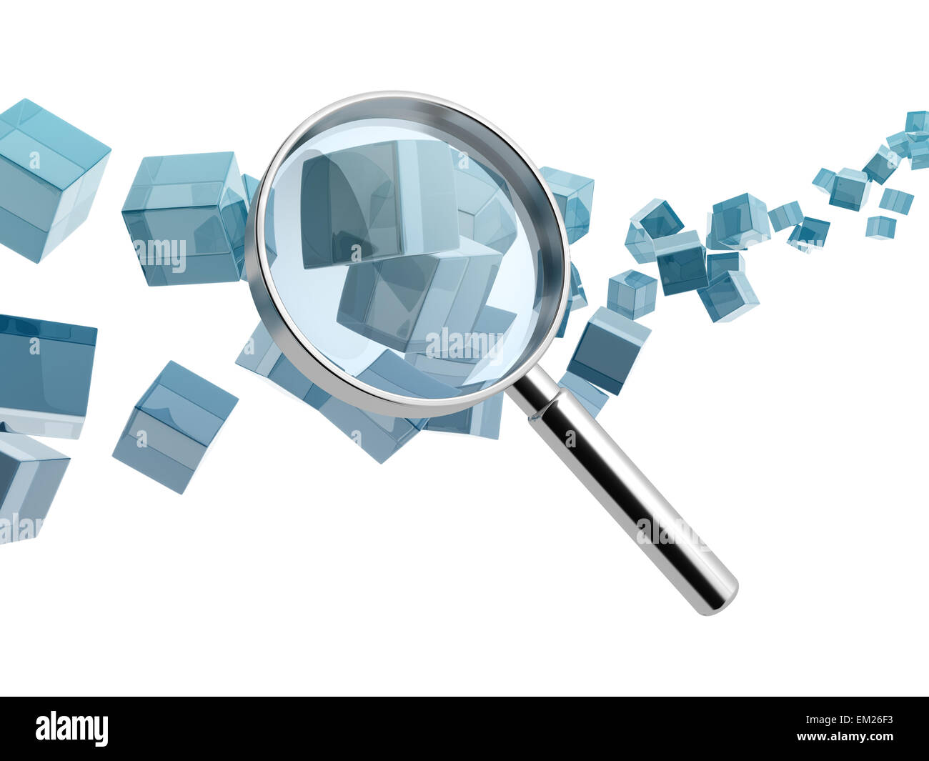 glass rectangles and Hand Lens on white background Stock Photo - Alamy