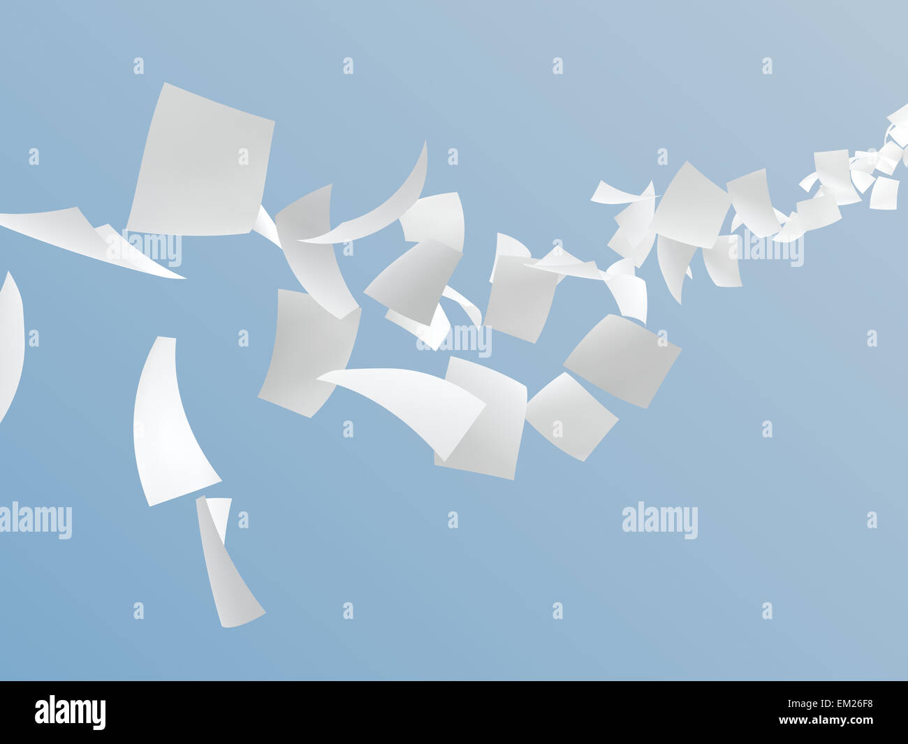 3D white papers flying on sky,digitally generated image Stock Photo - Alamy