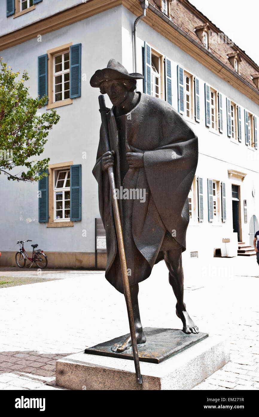 Bronze Statue Of Pilgrim; Speyer Rhineland-Palatinate Germany Stock ...