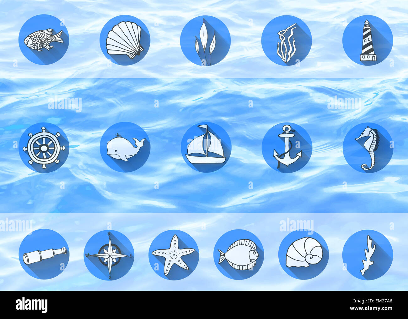 Set of nautical icons Stock Photo - Alamy
