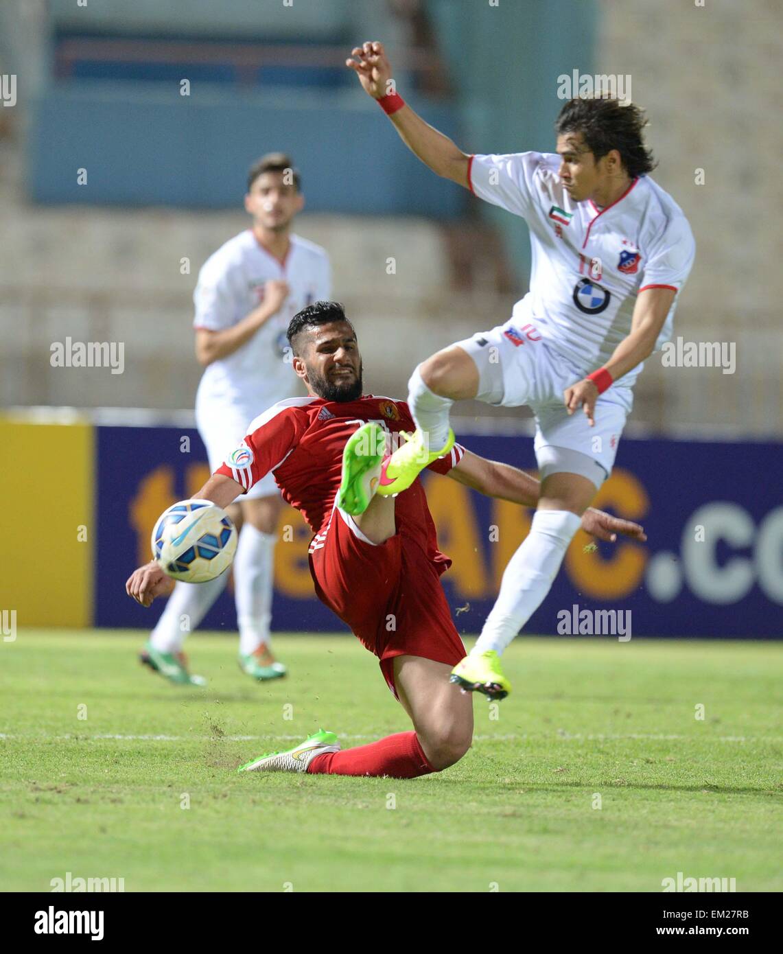 Kuwait City, Kuwait. 15th Apr, 2015. Rogerio De Assis (R) of Kuwait's ...