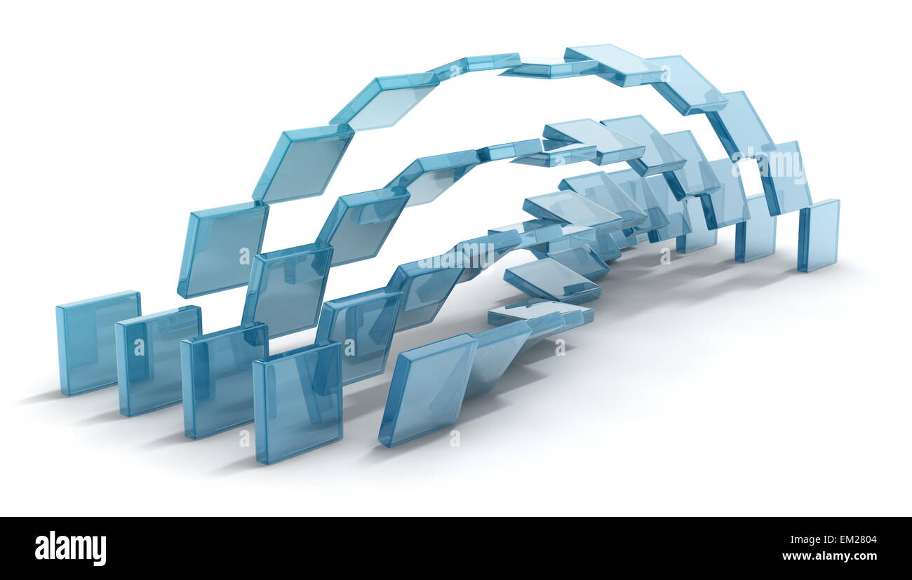 helix shape composed by glass cubes on white background Stock Photo - Alamy