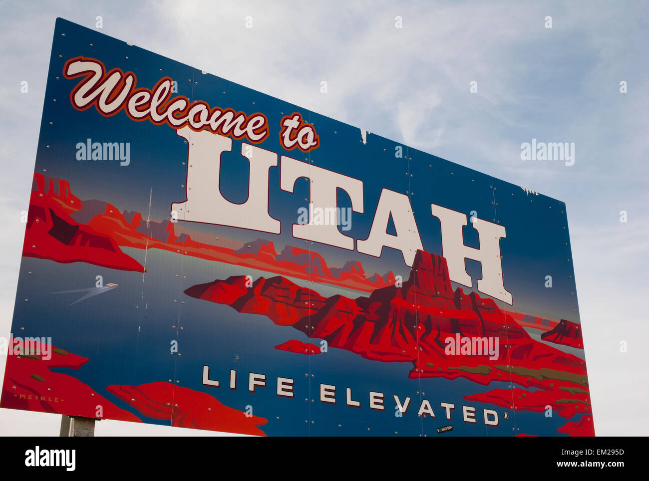 Sign Saying Welcome To Utah; Utah United States Of America Stock Photo ...
