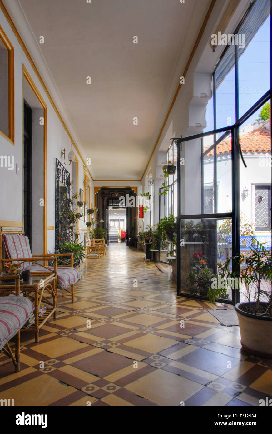 Spanish style indoor patio hi-res stock photography and images - Alamy
