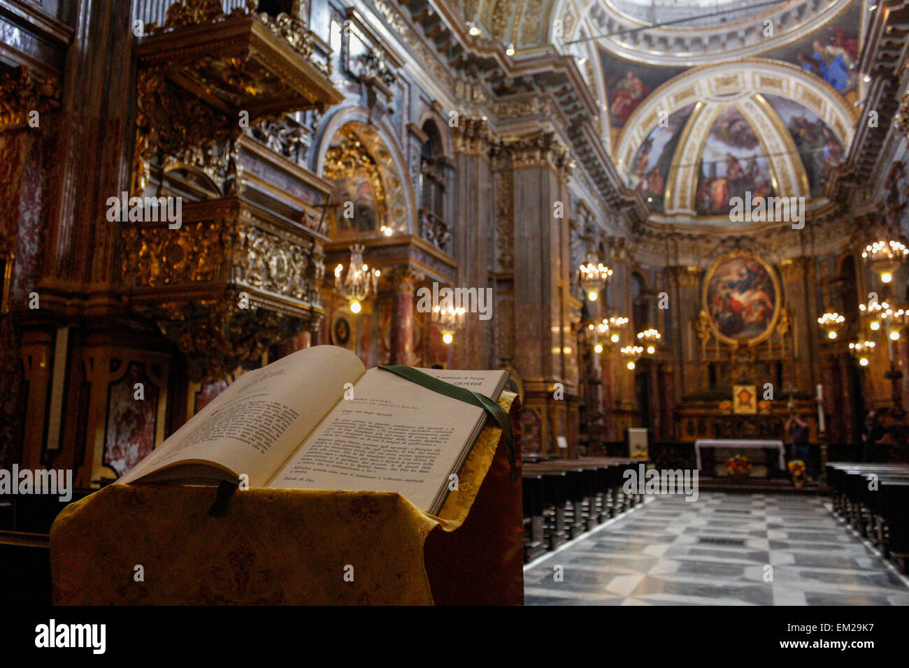 Turin, Italy. 15th Apr, 2015. Inside the Church of SS. Martyrs. © Elena ...