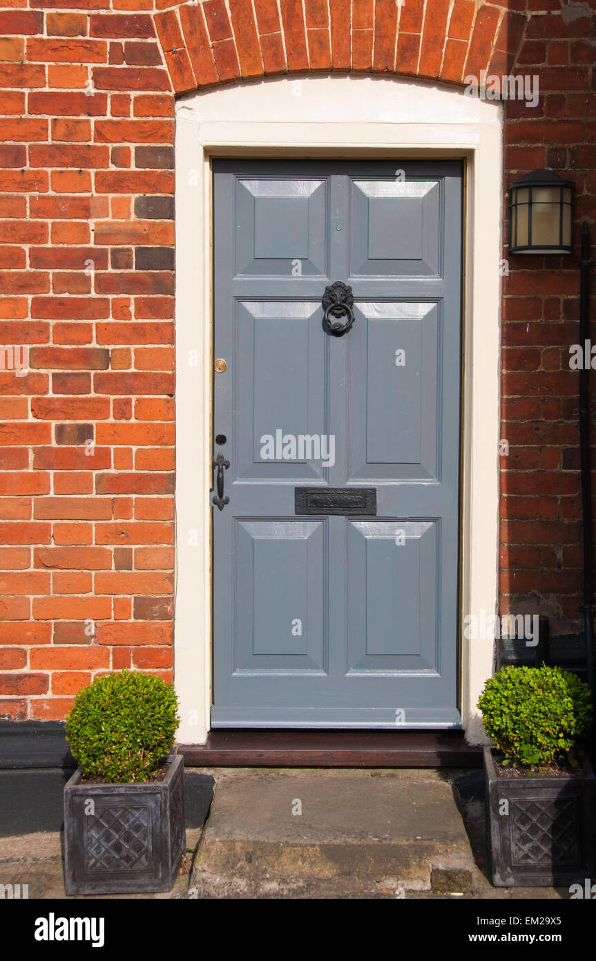 Wooden front door of an English house Stock Photo - Alamy