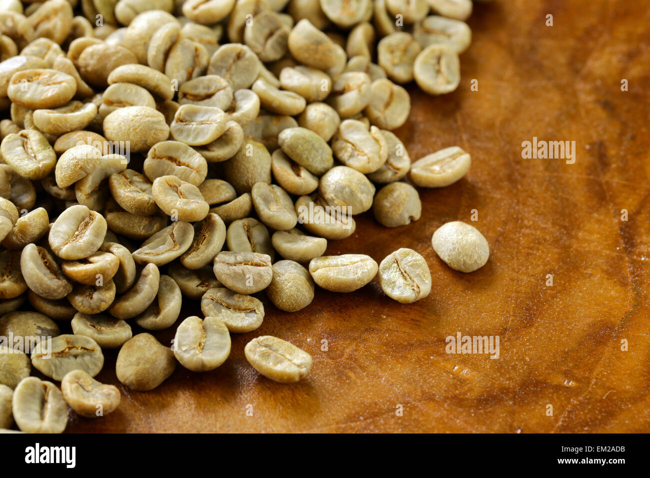 organic green coffee beans close-up, healthy food Stock Photo - Alamy