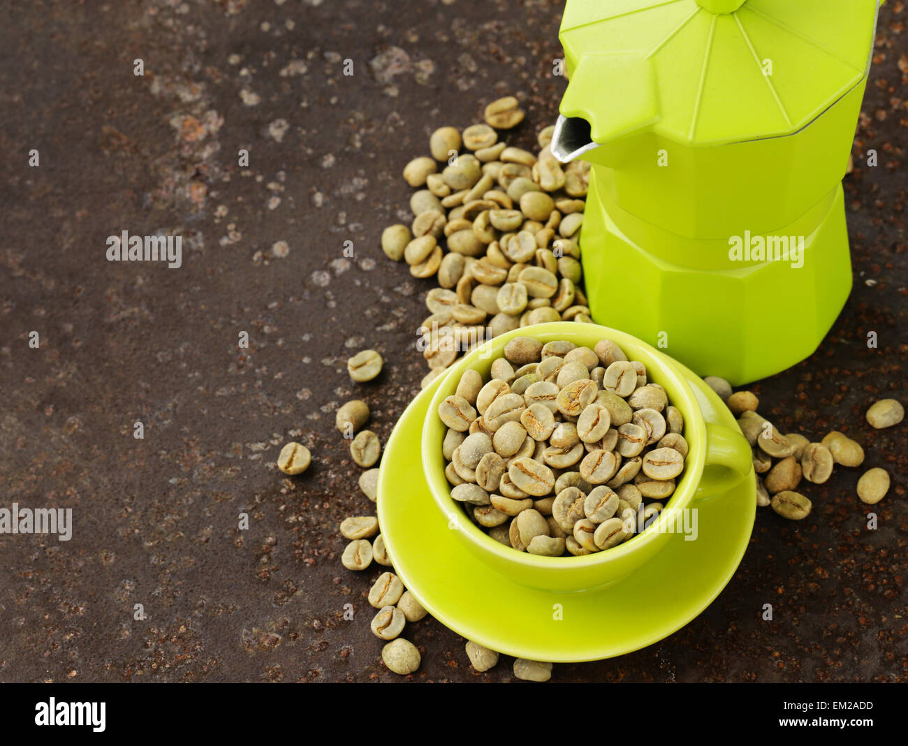 organic green coffee beans close-up, healthy food Stock Photo - Alamy