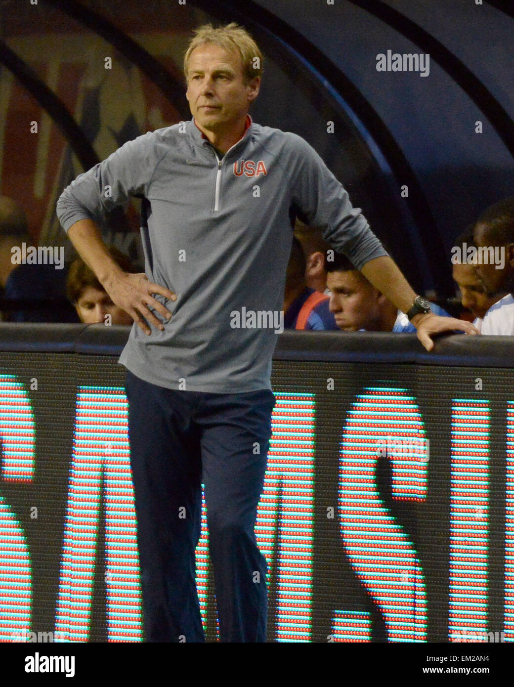 April 15, 2015. Head coach Jurgen Klinsmann of the USA Men's Soccer ...