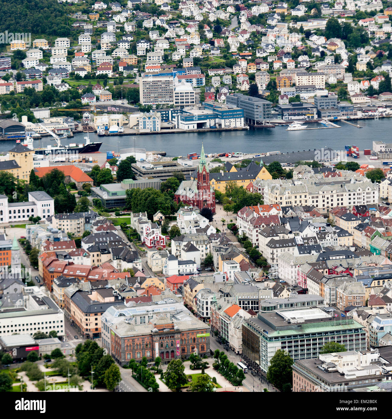 Cityscape With A River; Bergen Norway Stock Photo - Alamy