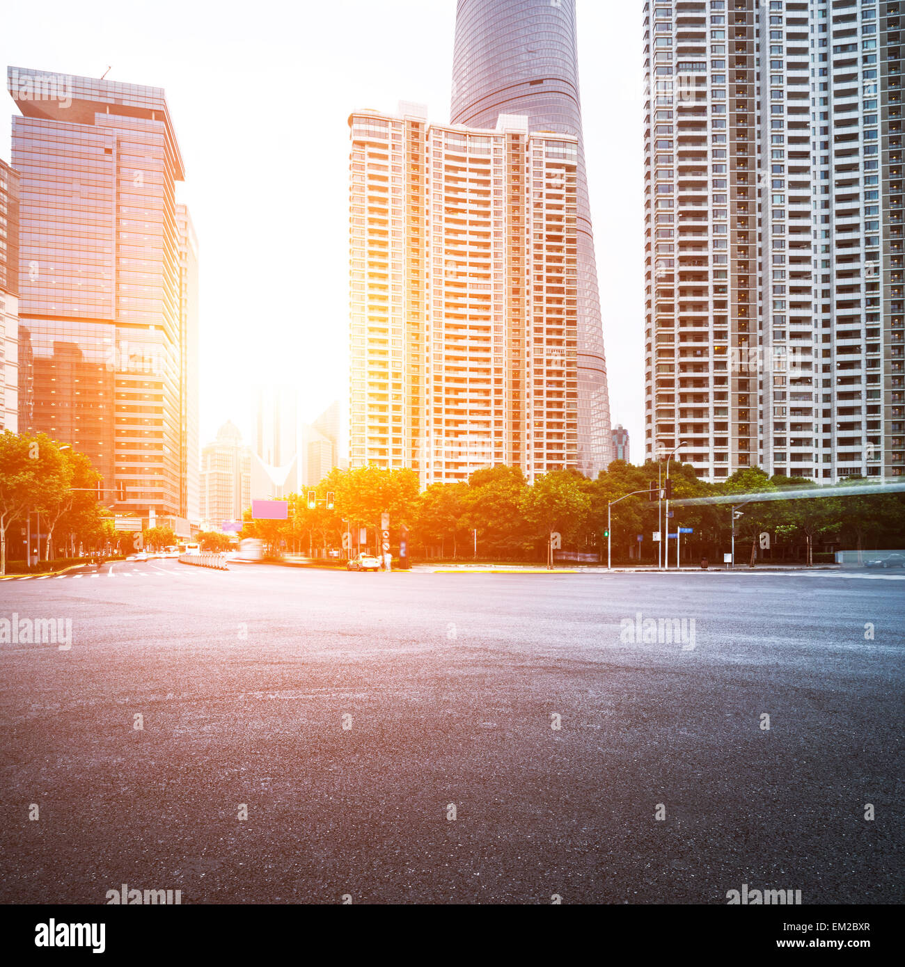 The century avenue of street scene in shanghai Lujiazui,China Stock ...
