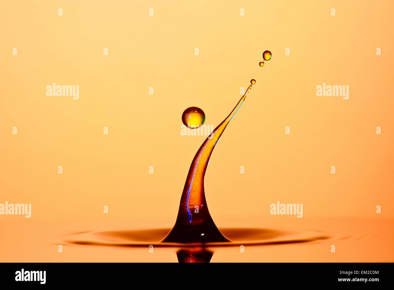 Water Drop Close up - Peach Background Stock Photo - Alamy