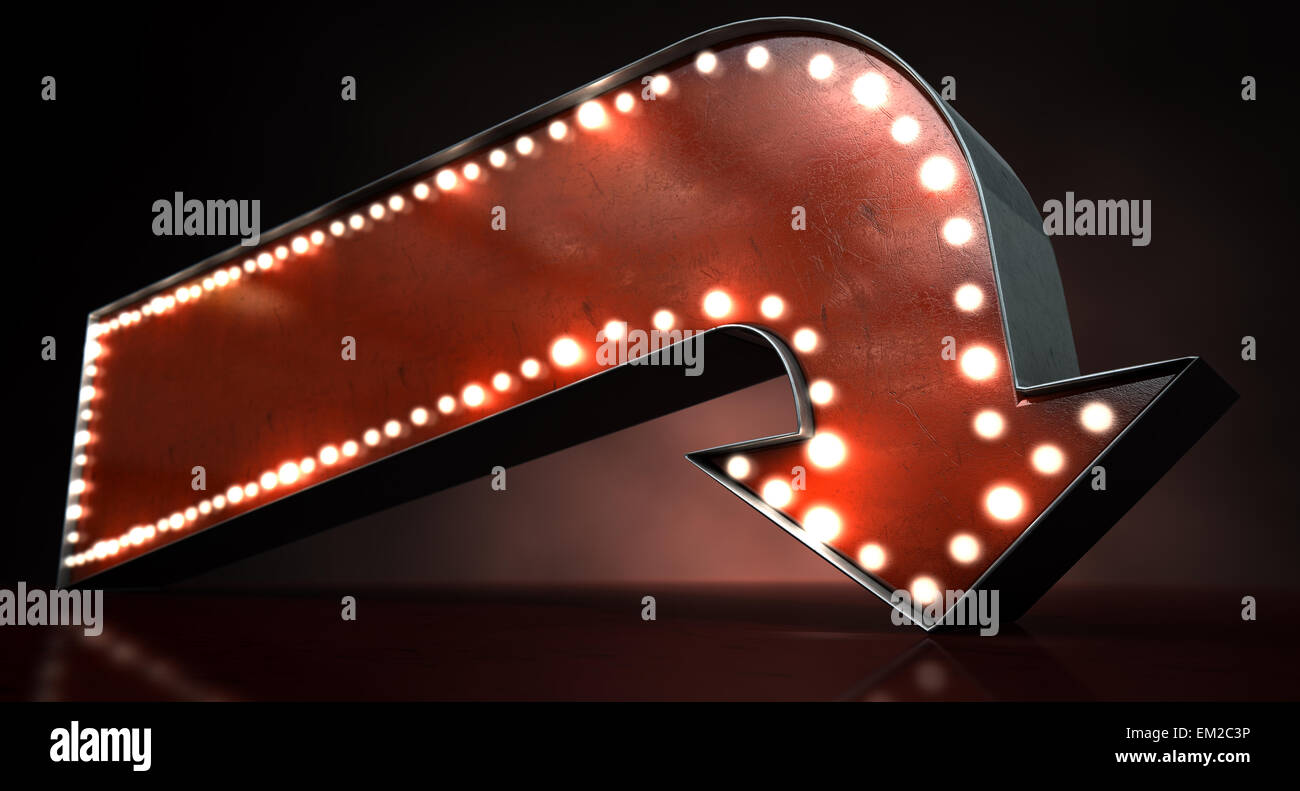 Arrow sign lights hi-res stock photography and images - Alamy