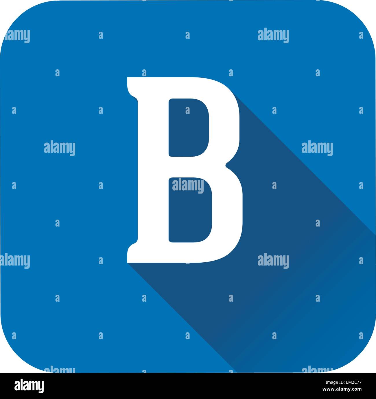 Letter b alphabet, long shadow flat icon, EPS 10 vector Stock Vector ...