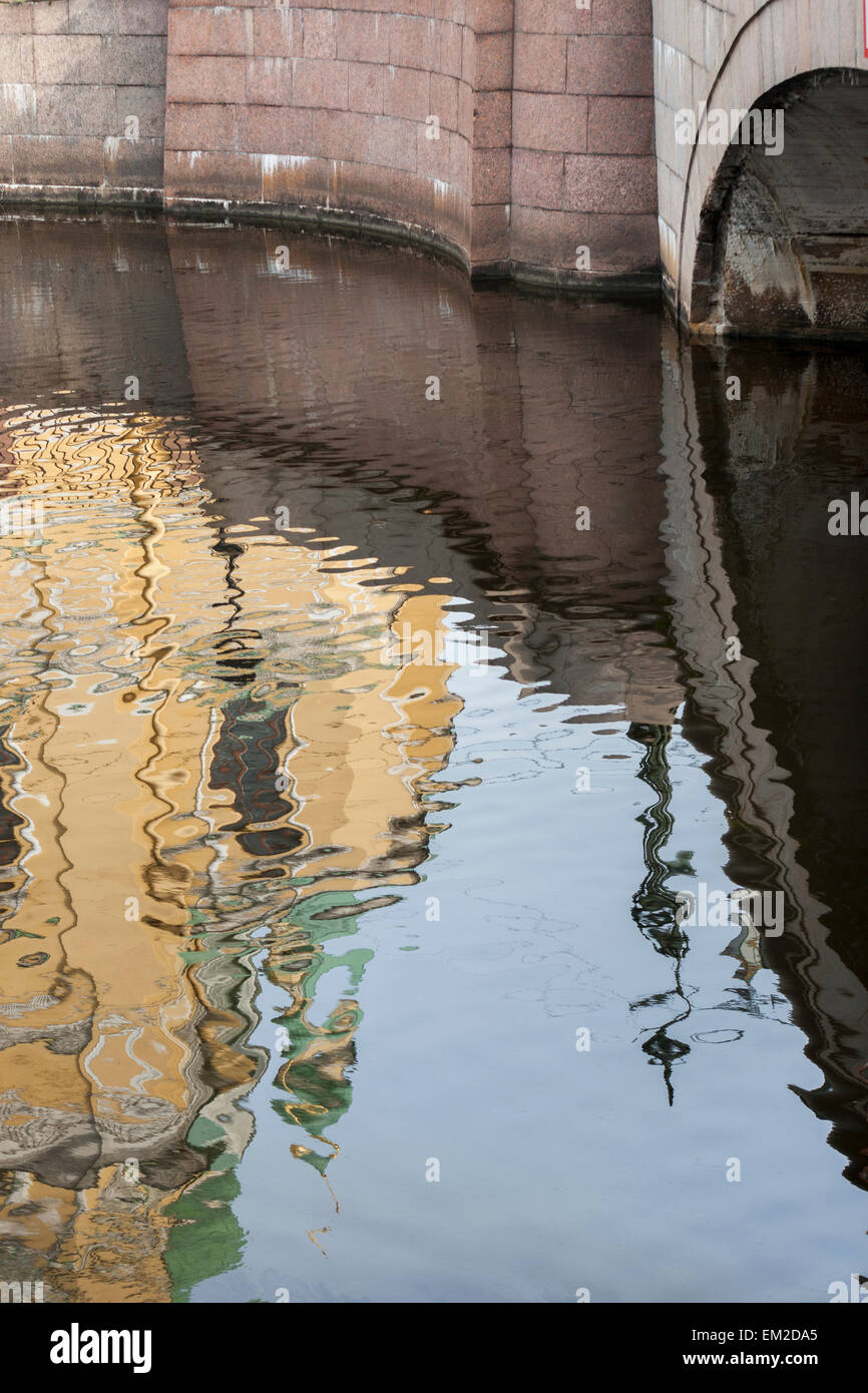 A Building Reflected In The Griboyedov Canal; St. Petersburg Russia ...