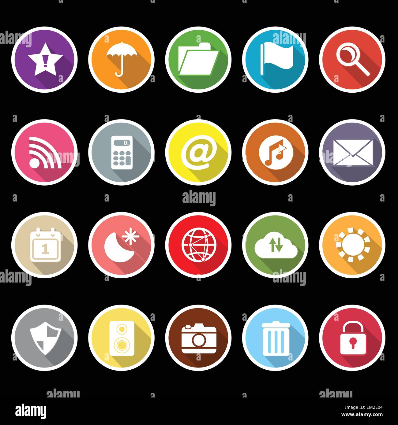 Tool bar icons with long shadow, stock vector Stock Vector Image & Art ...