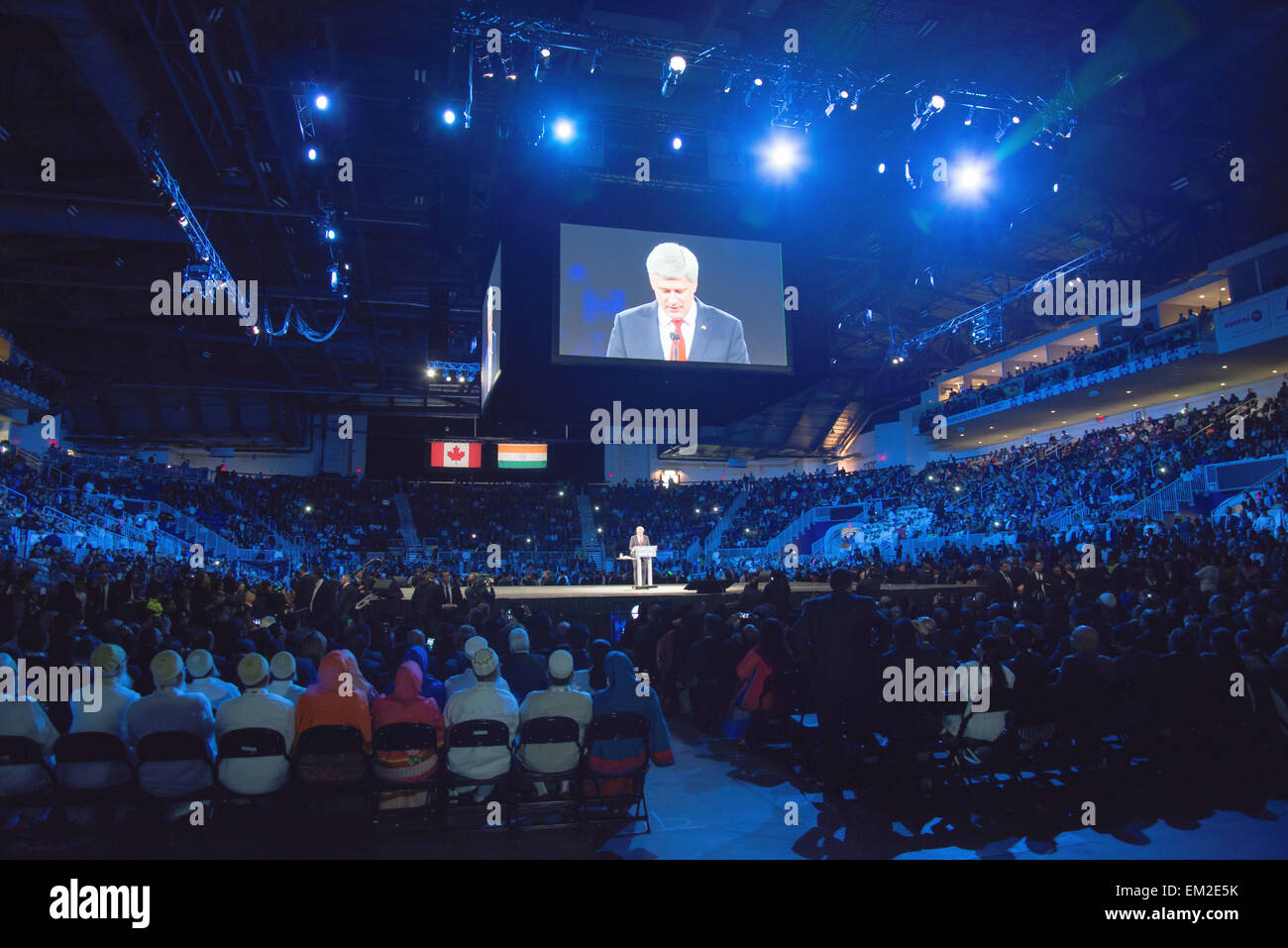 Toronto, Canada. 15th Apr, 2015. Modi was welcomed to the Ricoh ...
