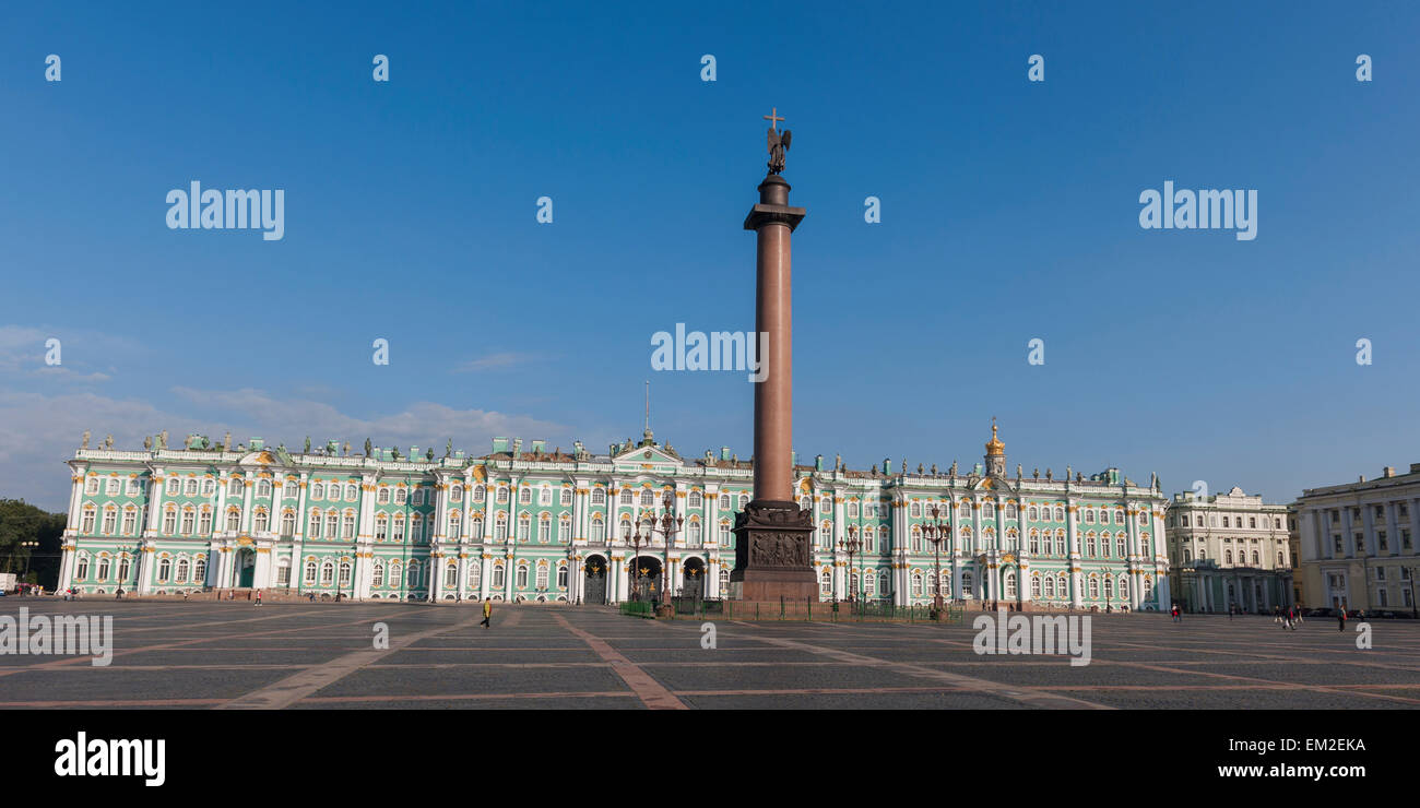 Alexander Column And Winter Palace; St. Petersburg Russia Stock Photo ...