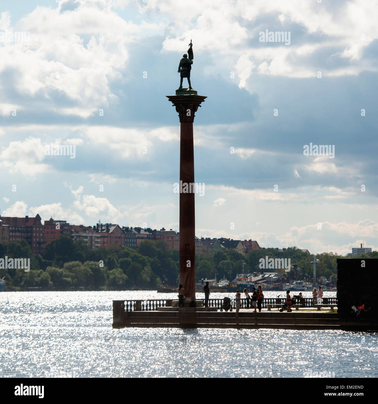 A Column Monument At The Water's Edge; Stockholm Sweden Stock Photo - Alamy