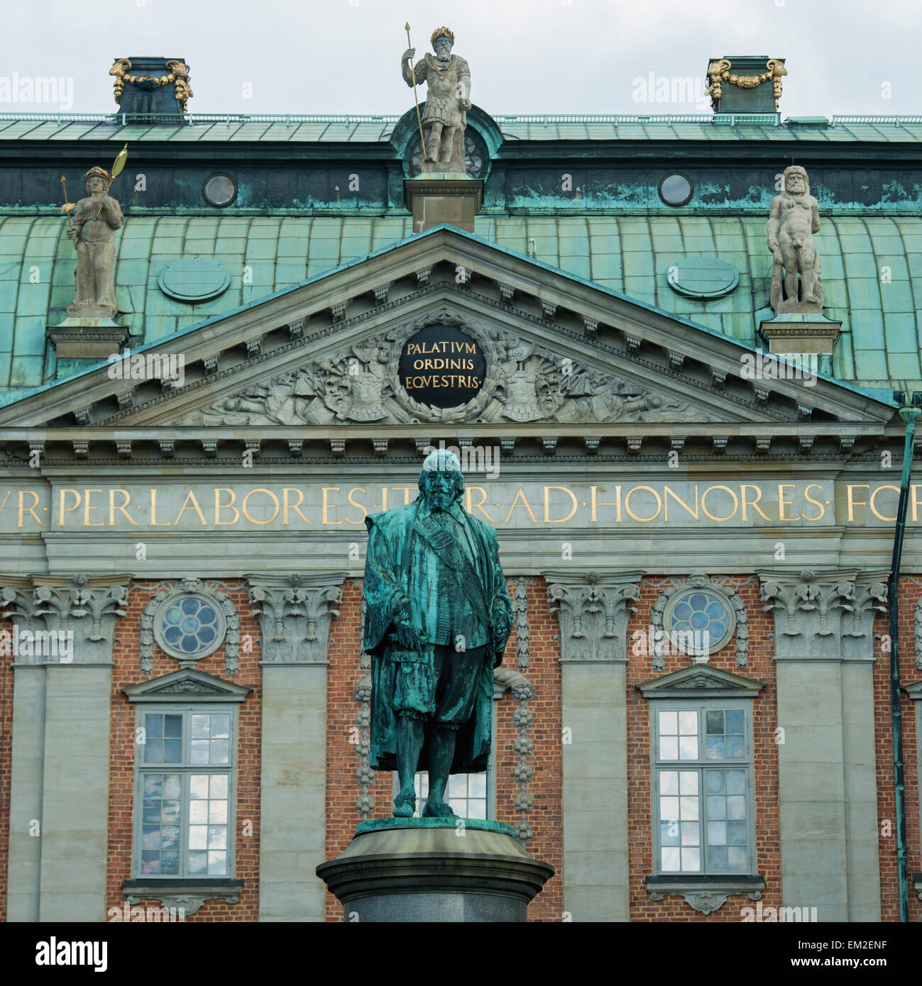 Statue In Front Of The Swedish House Of Nobility; Stockholm Sweden ...