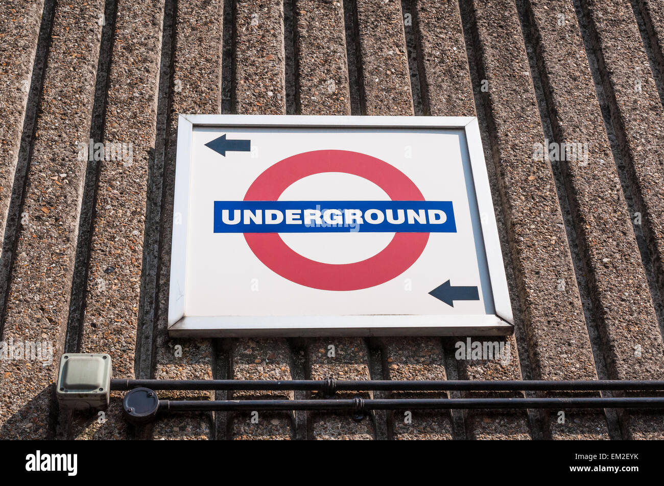 LONDON - 09 APRIL 2015 : Close up traditional underground sign, the ...