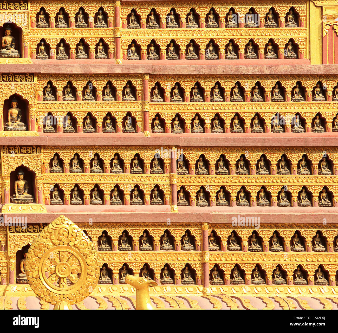 Texture of the walls in a Buddhist temple. Kathmandu, Nepal Stock Photo ...