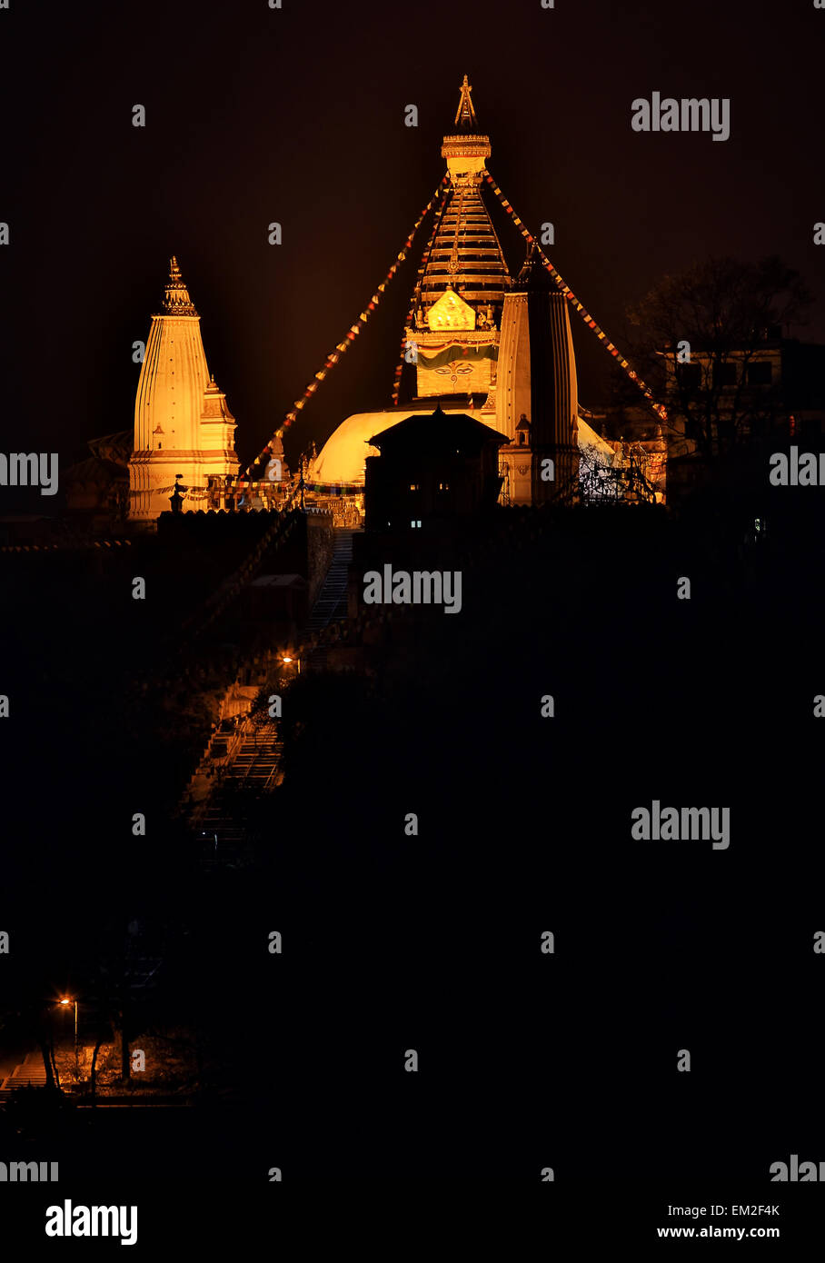 Night view swayambhunath stupa kathmandu hi-res stock photography and ...