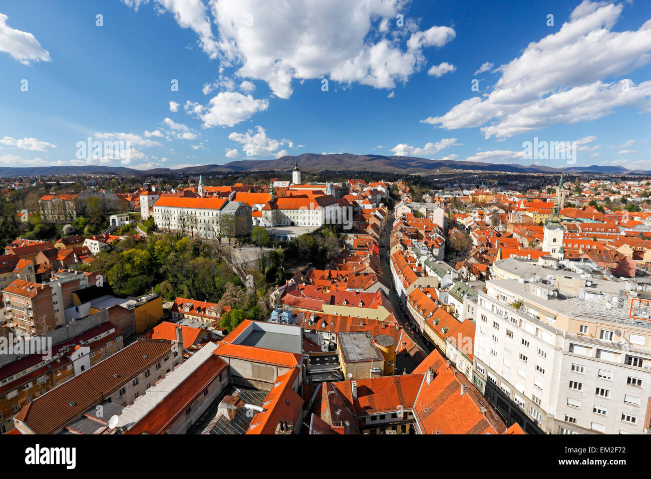 Zagreb skyline, View to upper town "Gradec Stock Photo - Alamy