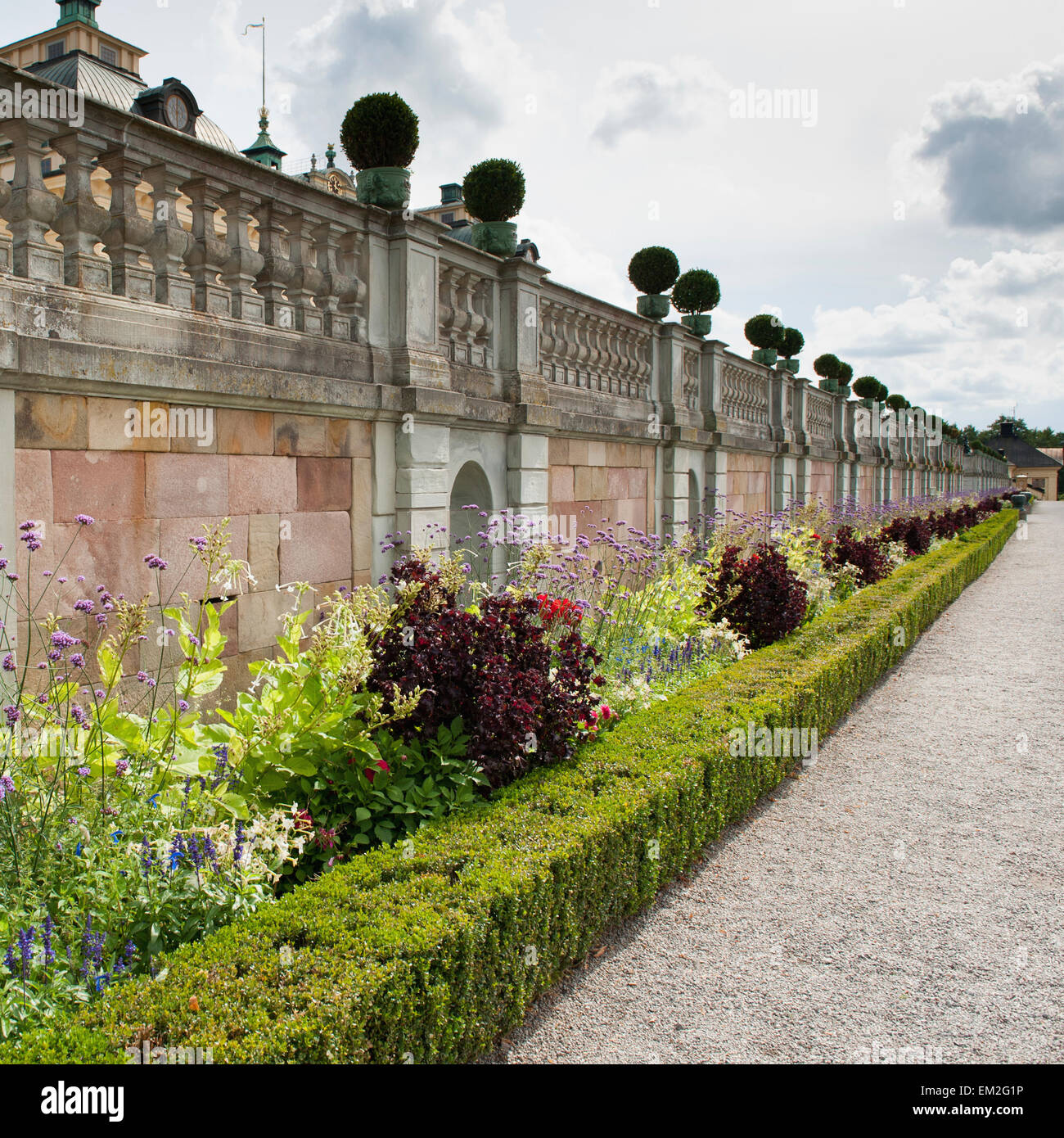 Landscaped Garden Along The Wall Outside Drottningholm Palace ...