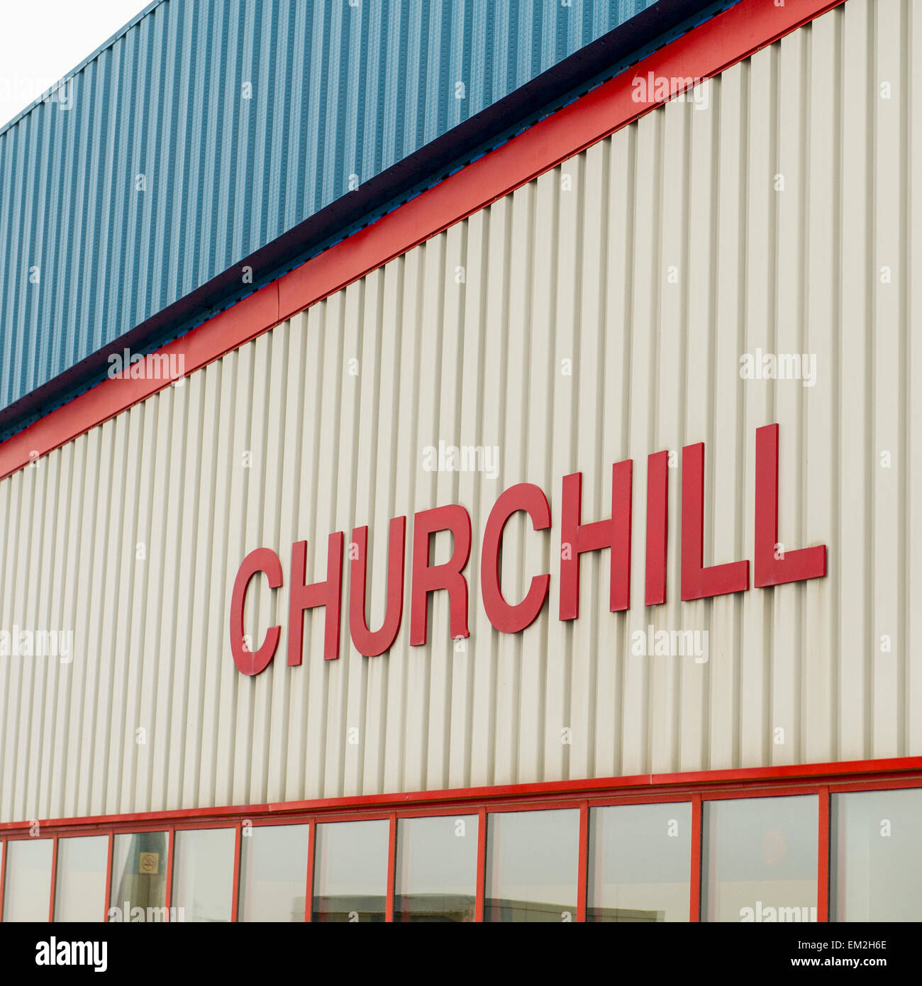 Churchill Sign On The Exterior Airport Wall; Churchill Manitoba Canada ...