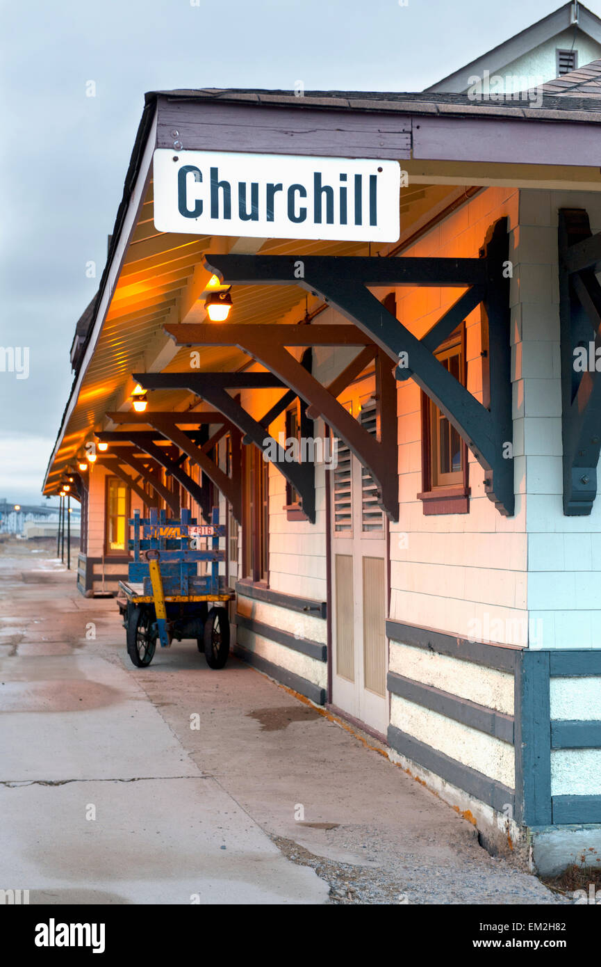 A Train Station; Churchill Manitoba Canada Stock Photo - Alamy