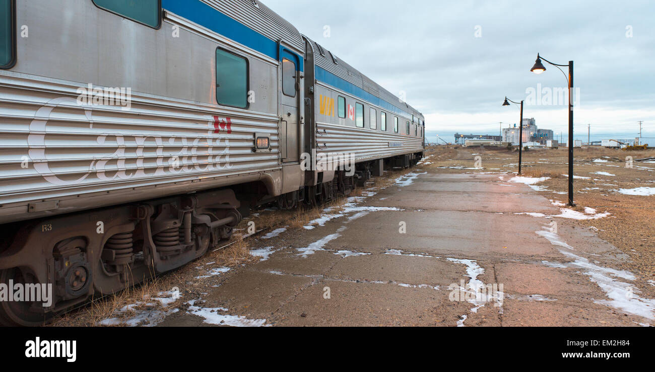 A Train Stopped At A Station; Churchill Manitoba Canada Stock Photo - Alamy