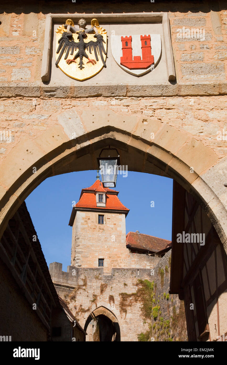 One Of The Town Gates; Rothenburg Ob Der Tauber Bavaria Germany Stock ...