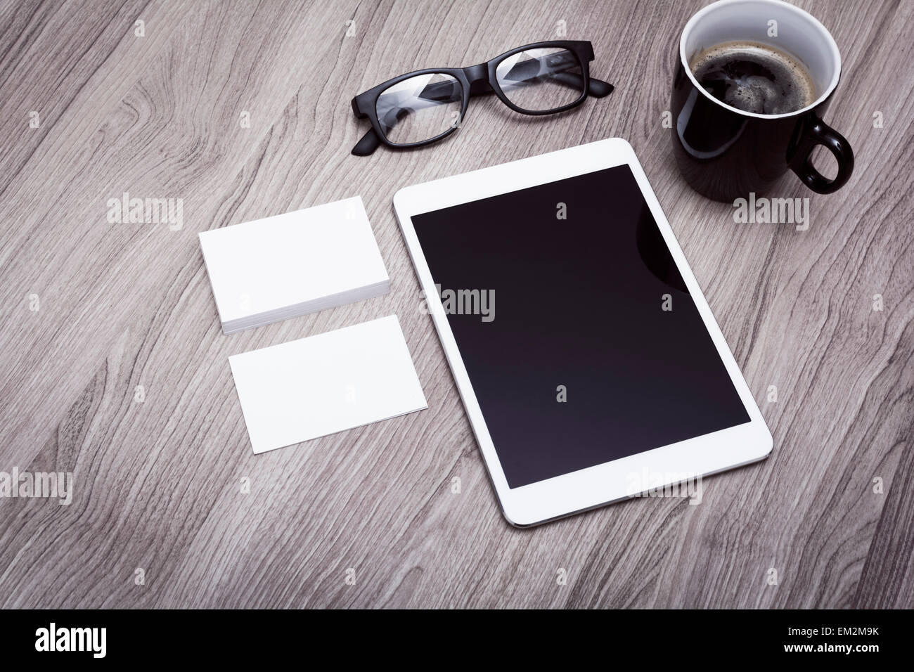 Tablet / business cards mockup Stock Photo - Alamy