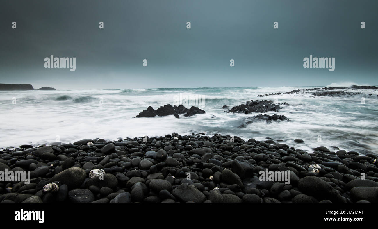 mysterious beautiful ocean shore desktop background Stock Photo - Alamy