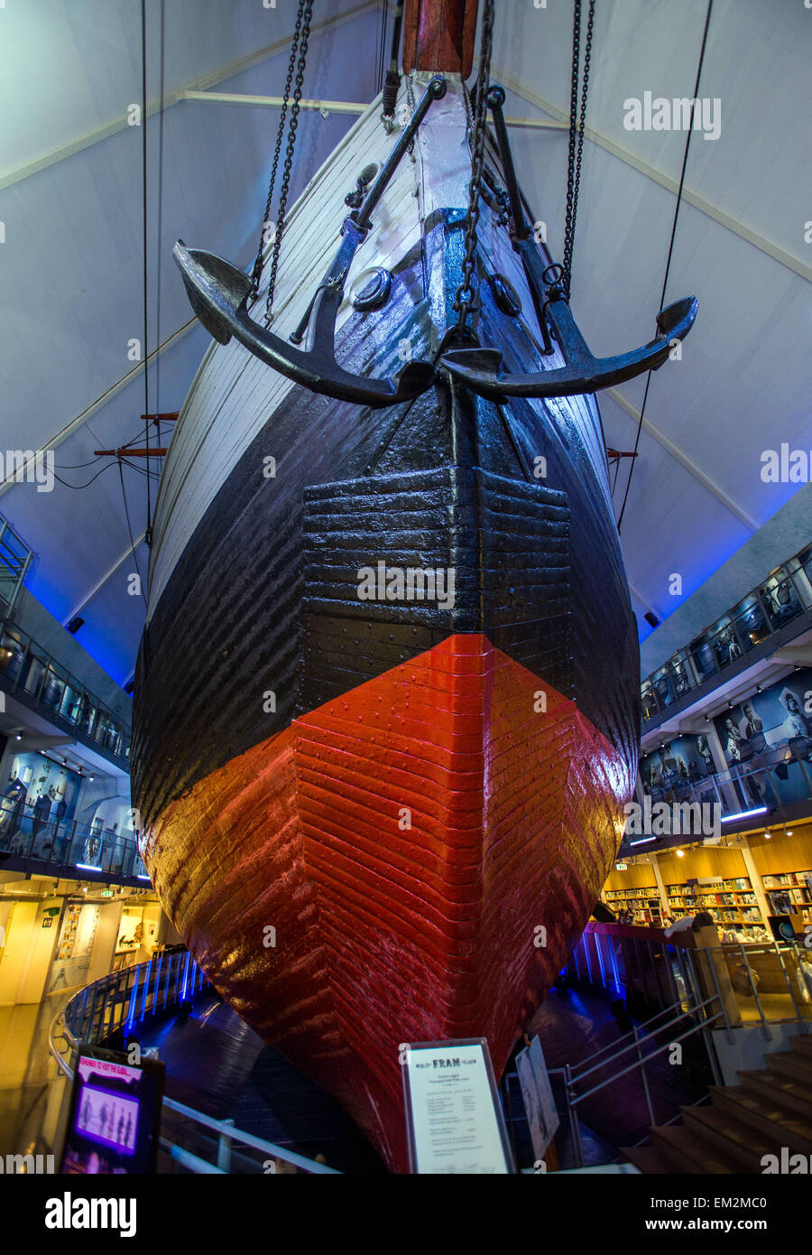 The research vessel 'Fram,' built in 1892, seen in the Fram Museum on ...