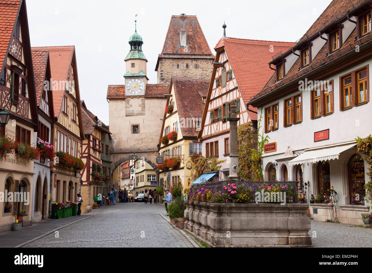 Clock tower street arch rothenburg hi-res stock photography and images ...