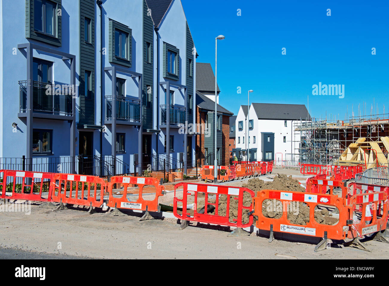 Houses in the new town of Lawley Village, Telford, Shropshire Stock ...