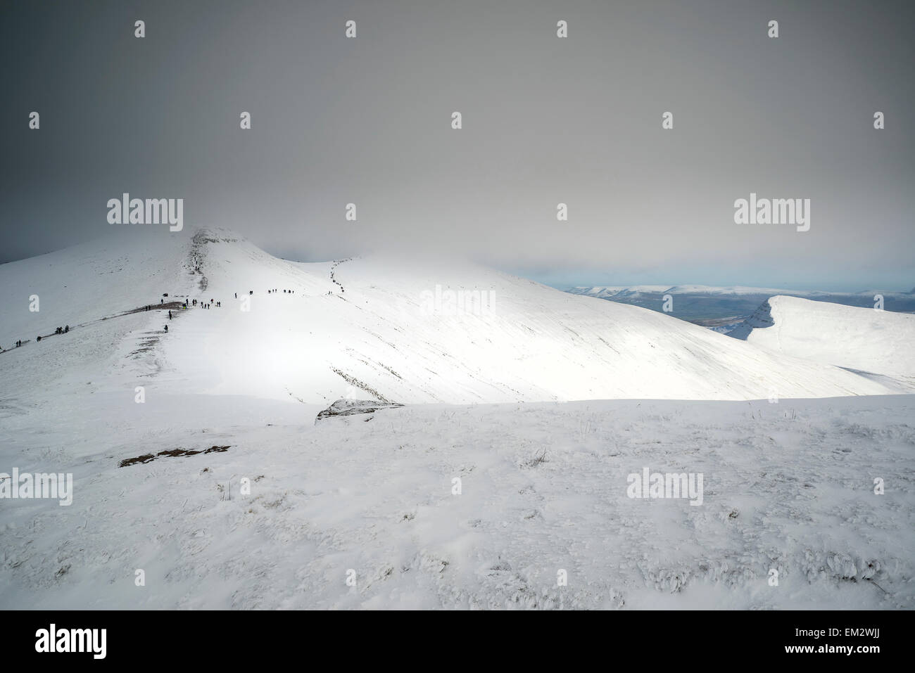 Stunning landscape views from top of deep snow covered mountains in ...