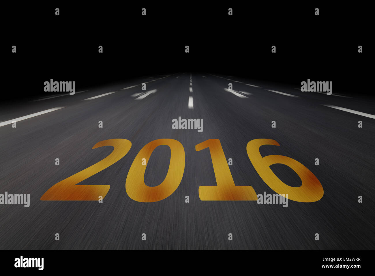 2016 written on asphalt Stock Photo - Alamy