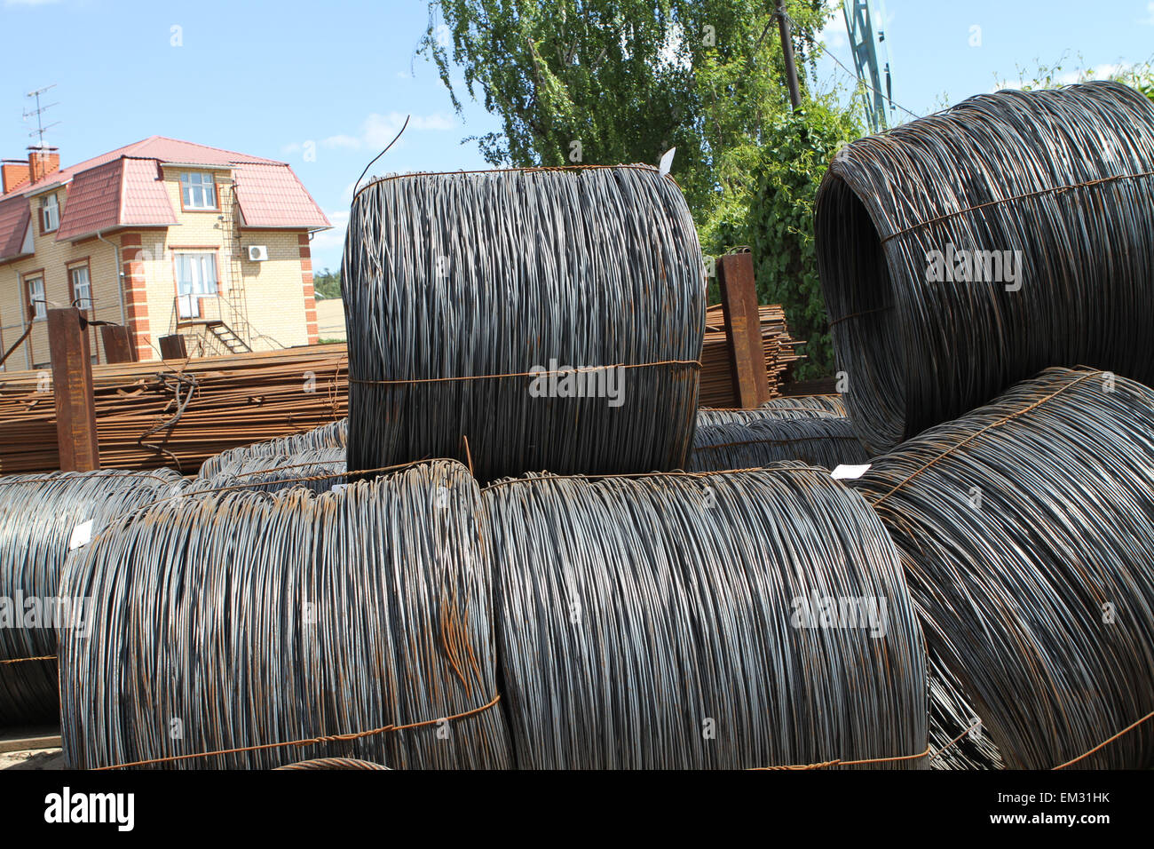 Fitting the basis of modern building structures, armature Stock Photo ...