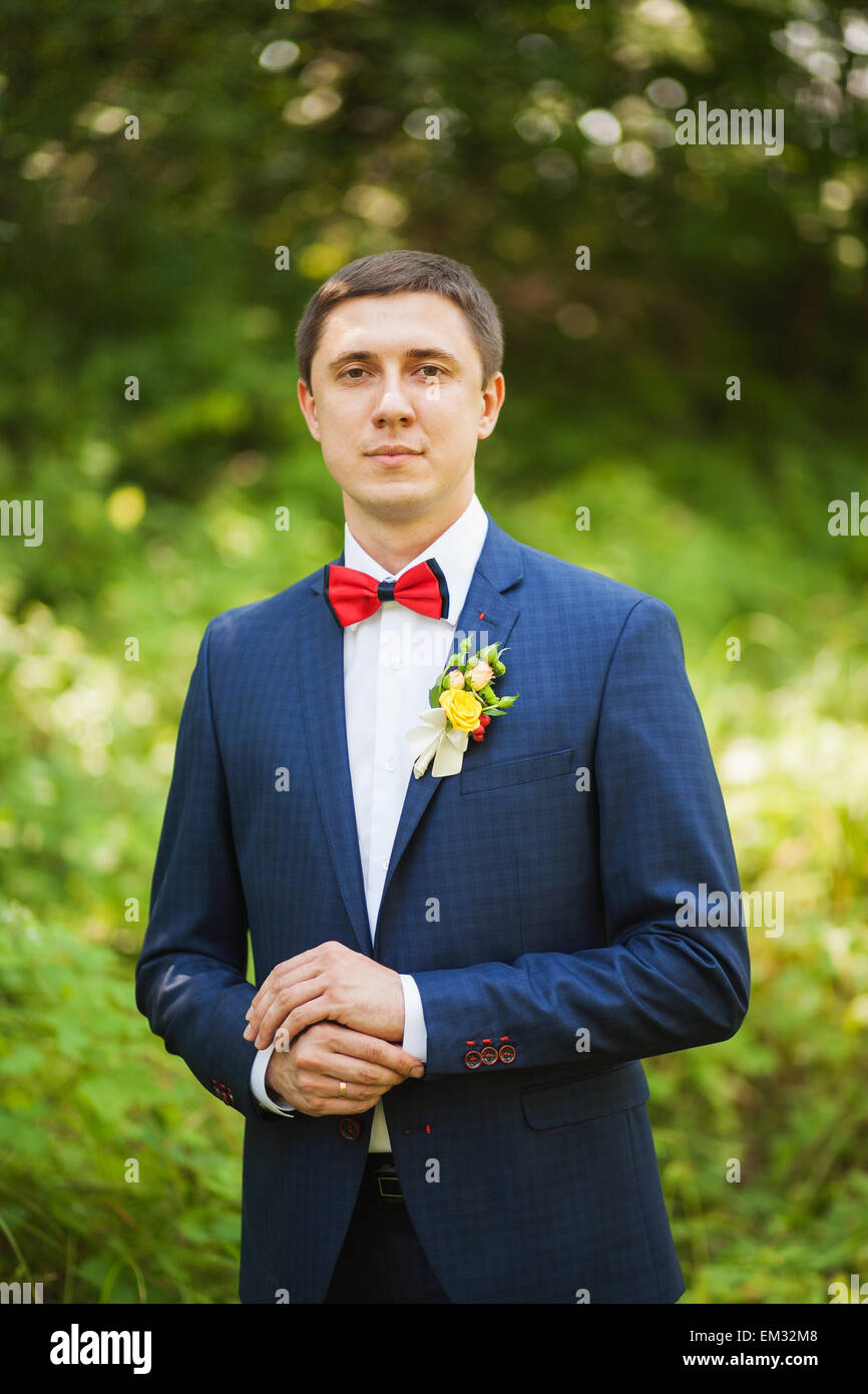 man groom wedding elegance fashion suit portrait Stock Photo - Alamy