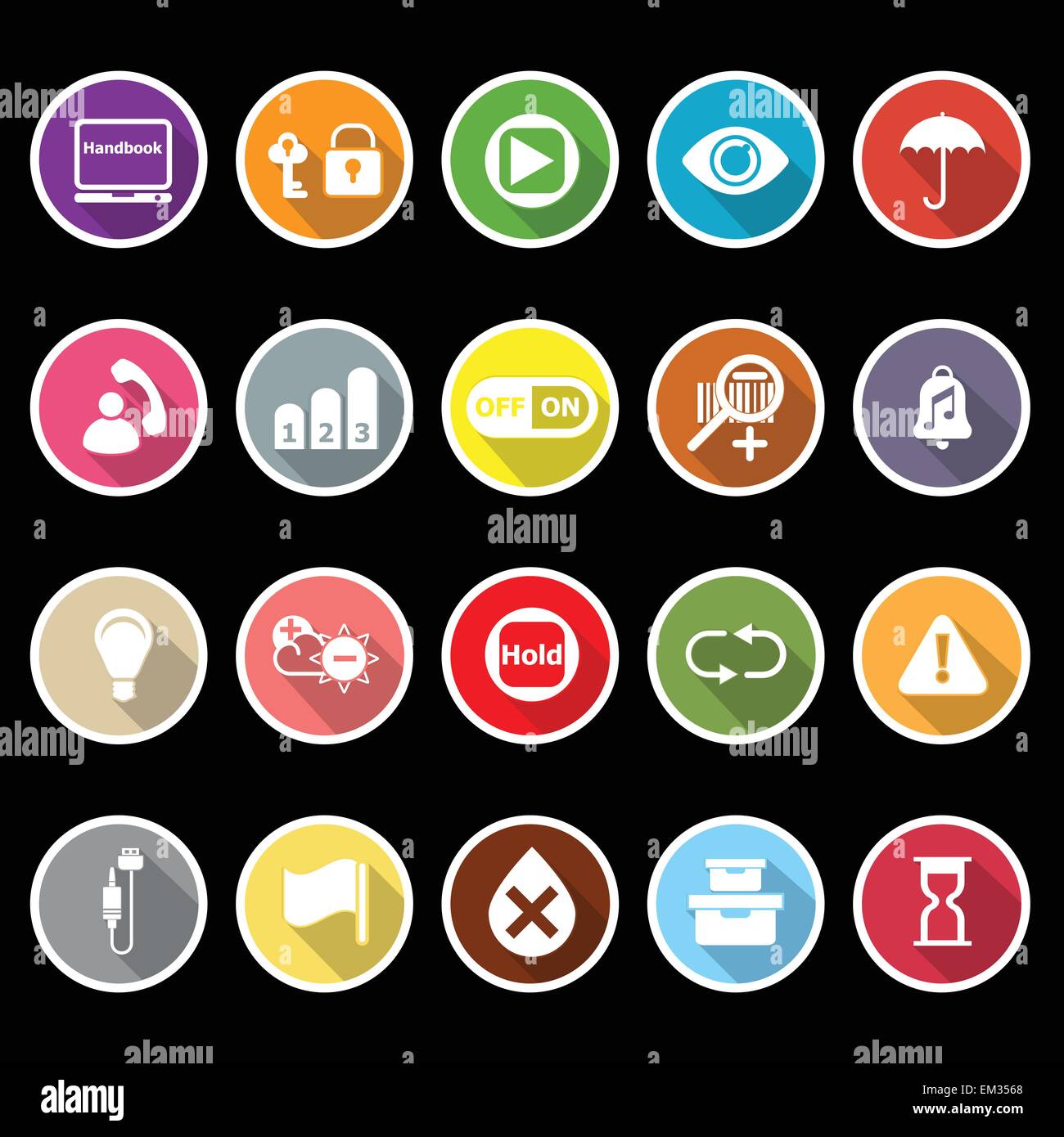 Home use machine sign flat icons with long shadow, stock vector Stock ...