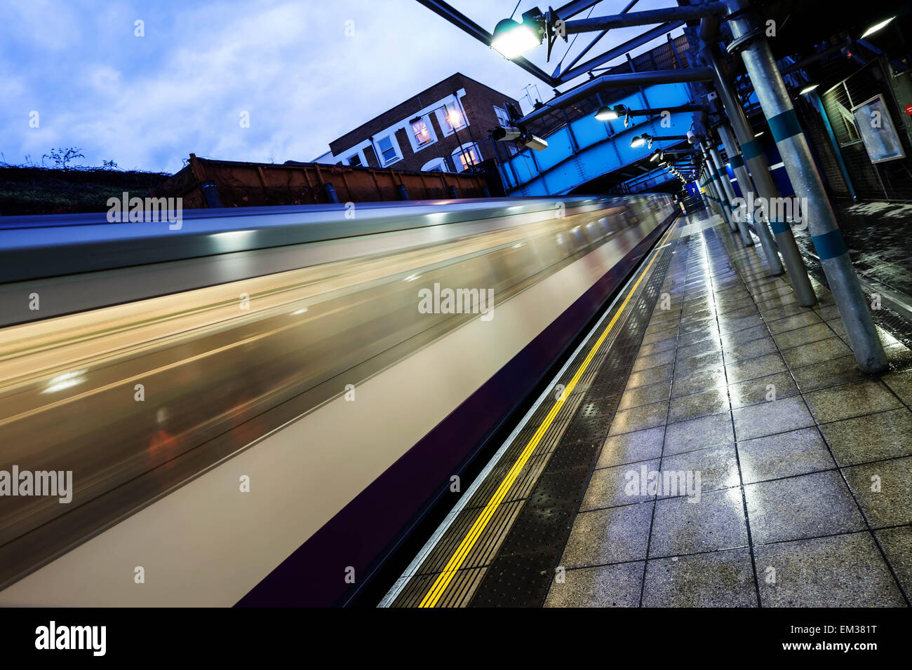 London's 'tube' underground service, at one of its overground stations ...