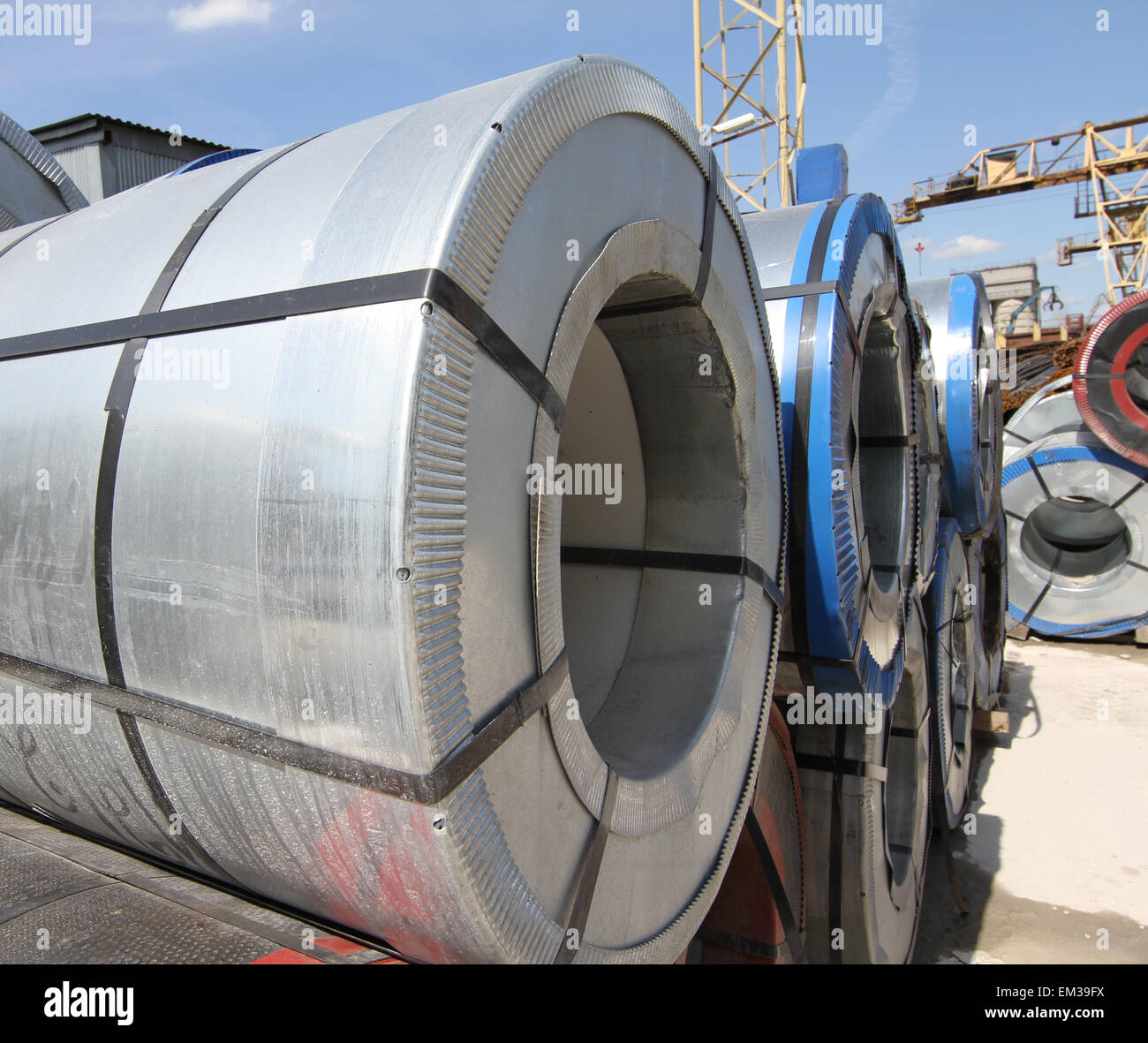 Rolled galvanized steel with polymer coating on the metal rolling stock ...