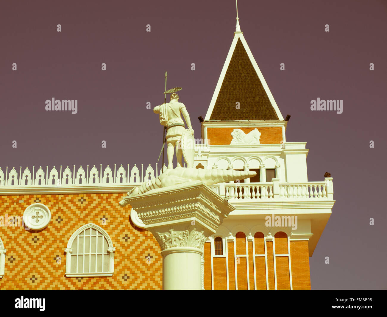venetian architecture in Venice, Italy in vintage style Stock Photo - Alamy