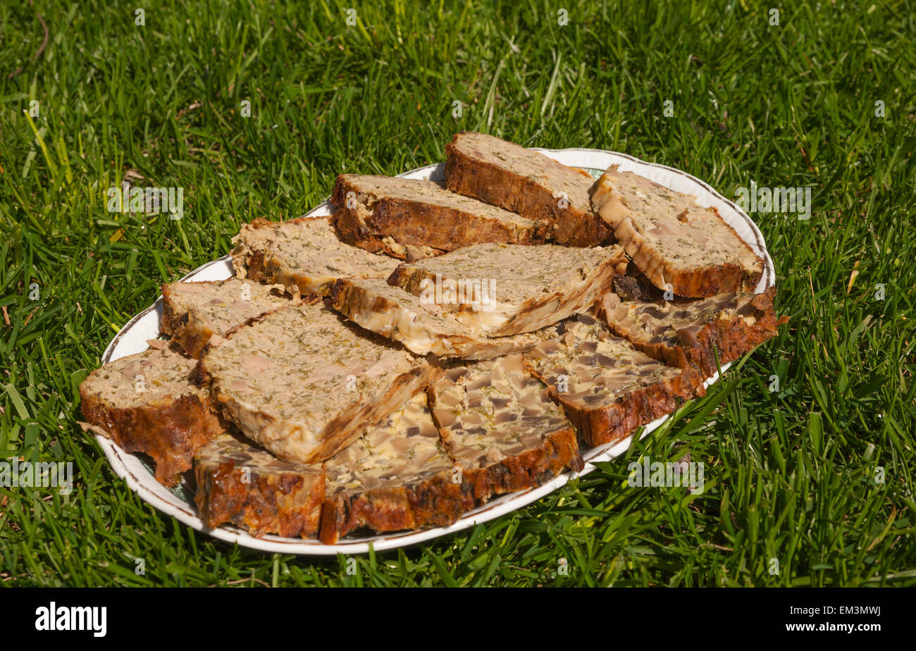 Romanian traditional " Drob" - Homemade meatloaf of lamb and herbs ...