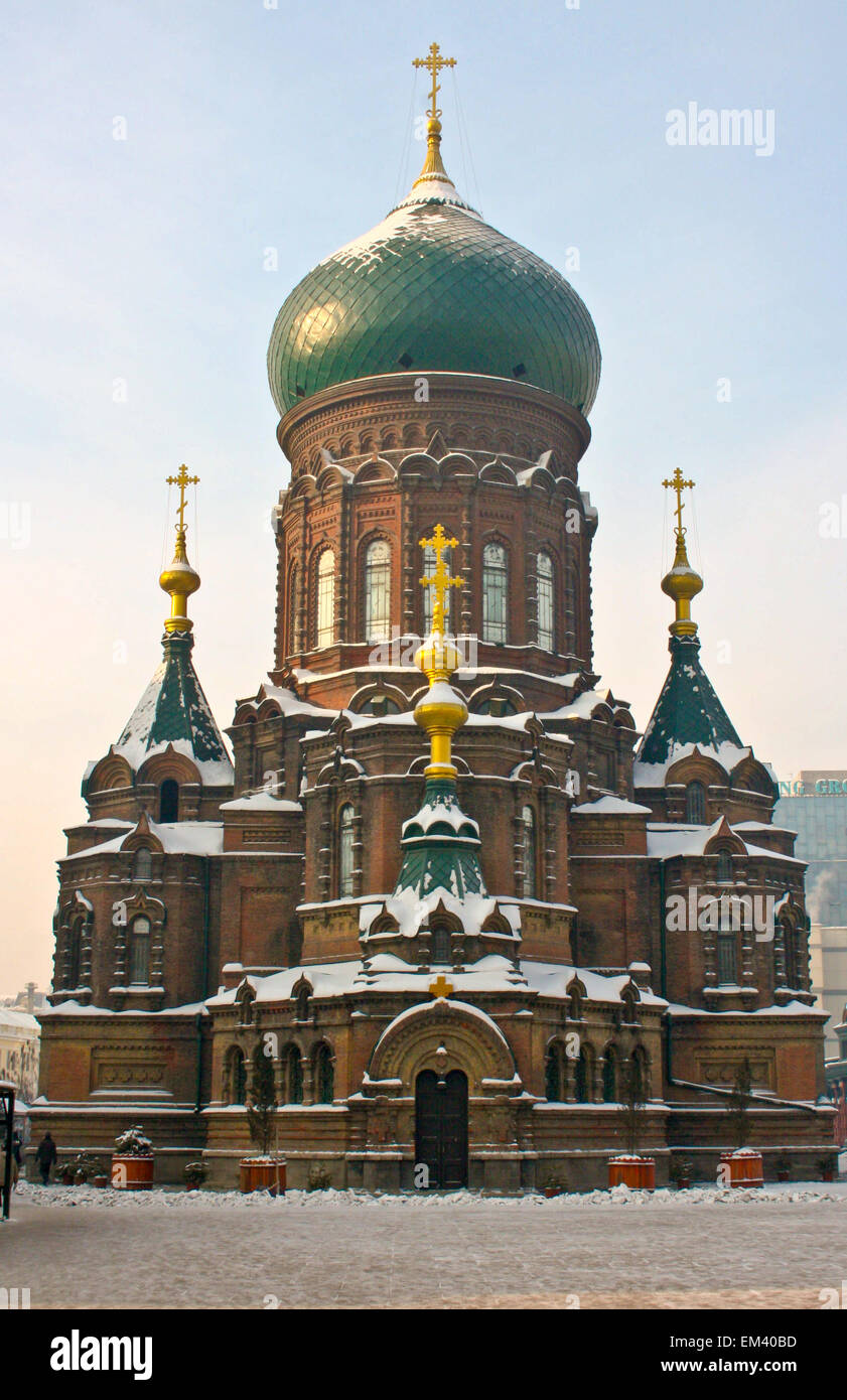Orthodox church in the area of the city of Harbin. China Stock Photo ...
