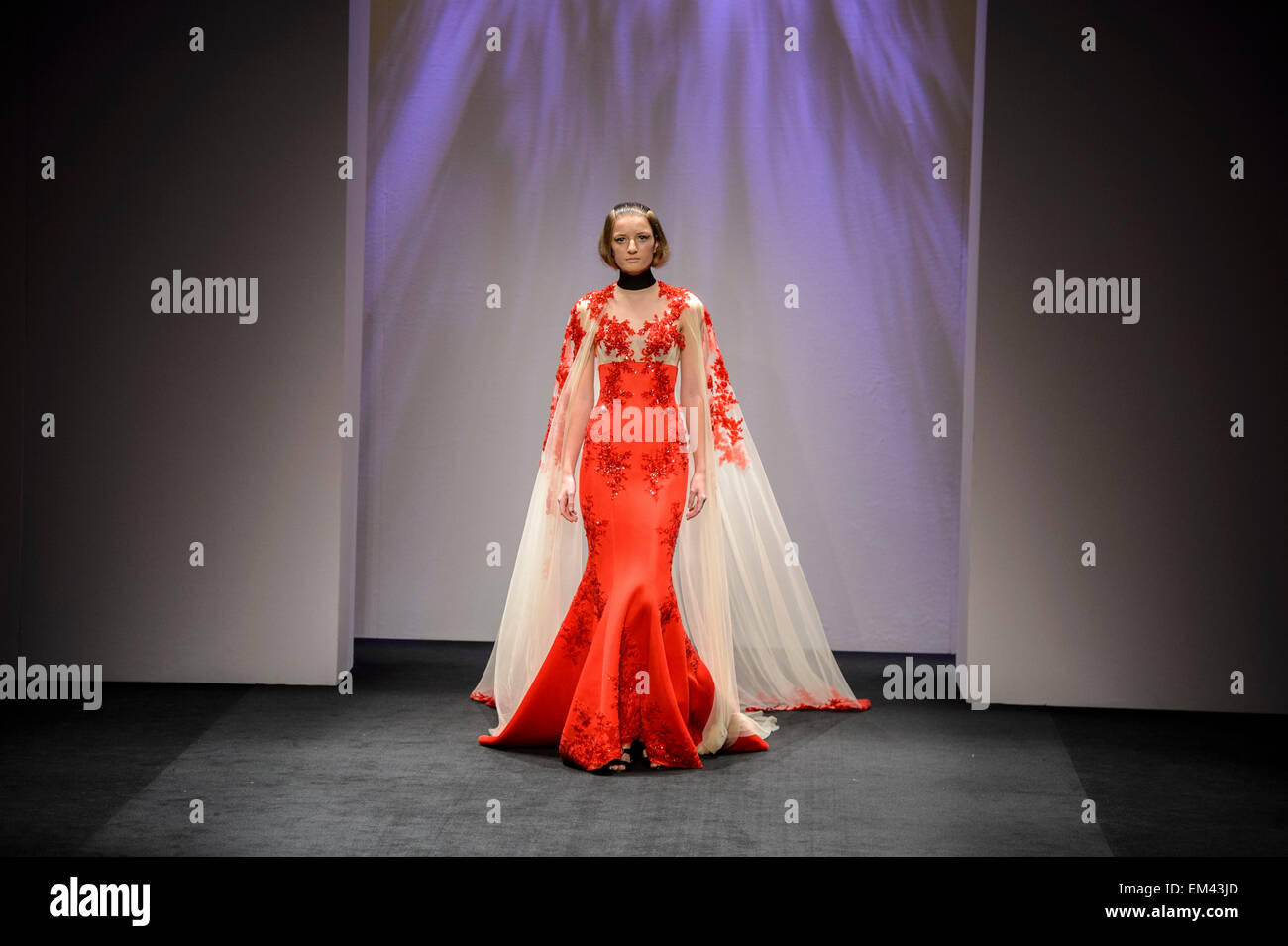 Sydney, Australia. 16th April, 2015. A model walks the runway for the ...